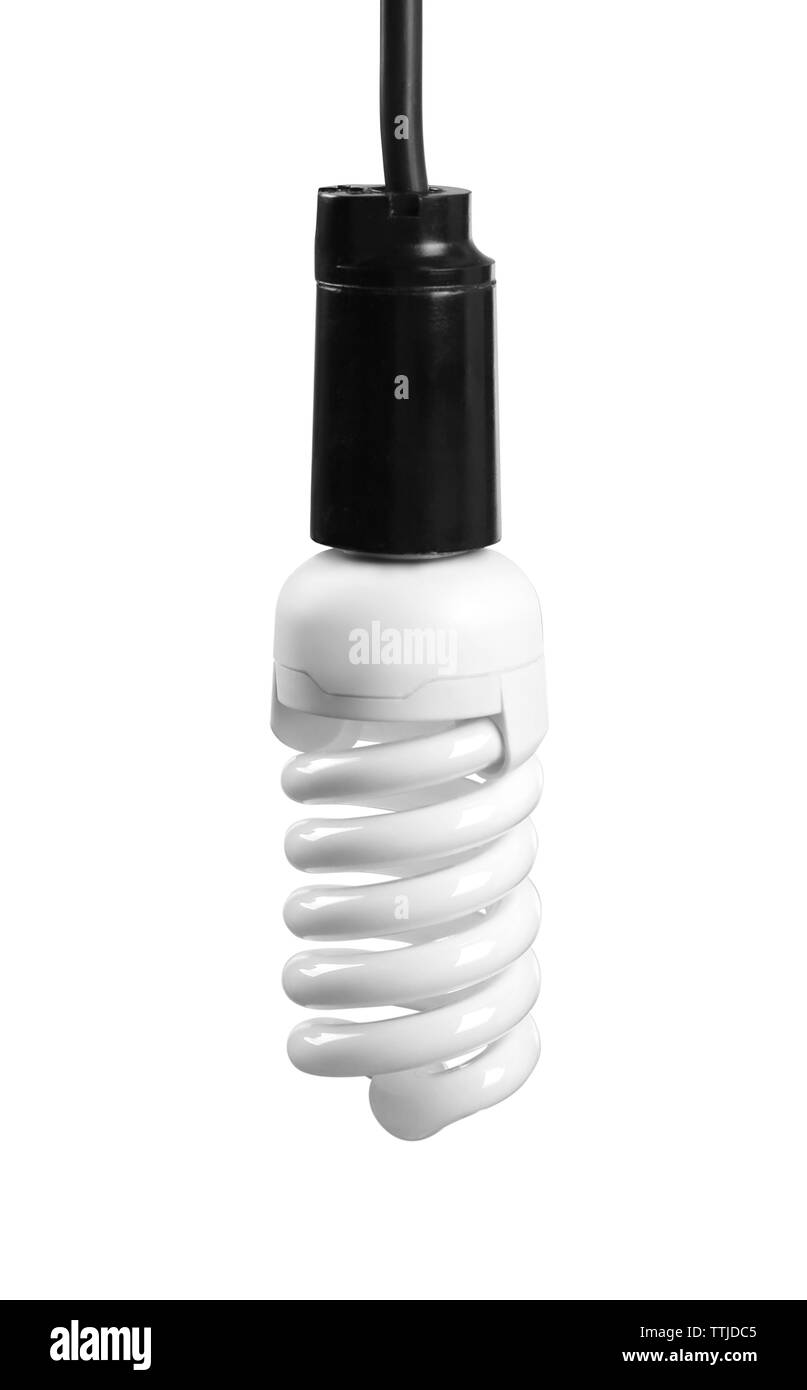 Light bulb on grey background Stock Photo - Alamy