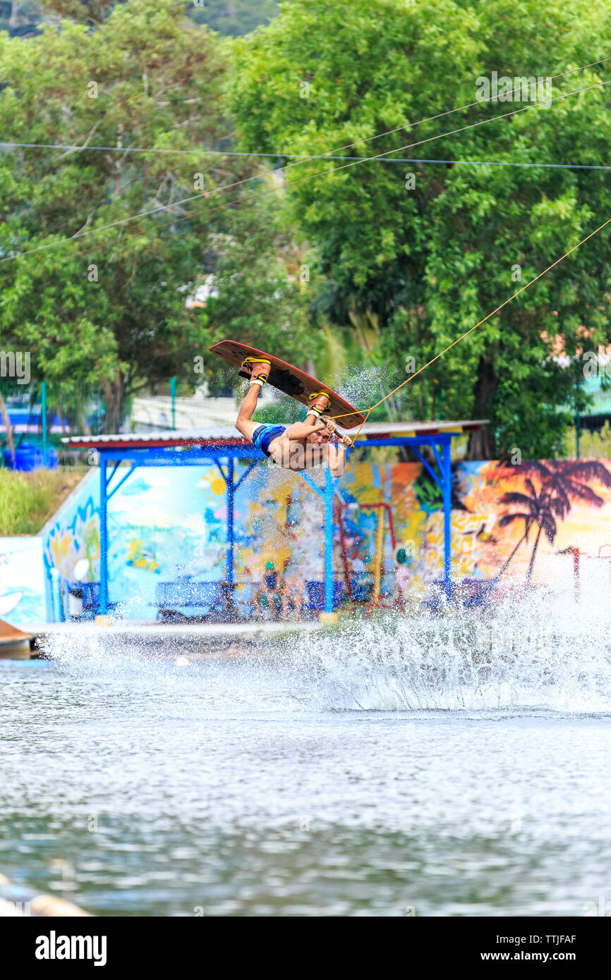 Man Wakeboarding. Jumping. Phuket, Thailand Stock Photo - Alamy