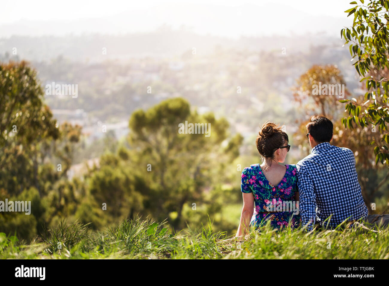 Rear view sitting love hi-res stock photography and images - Alamy