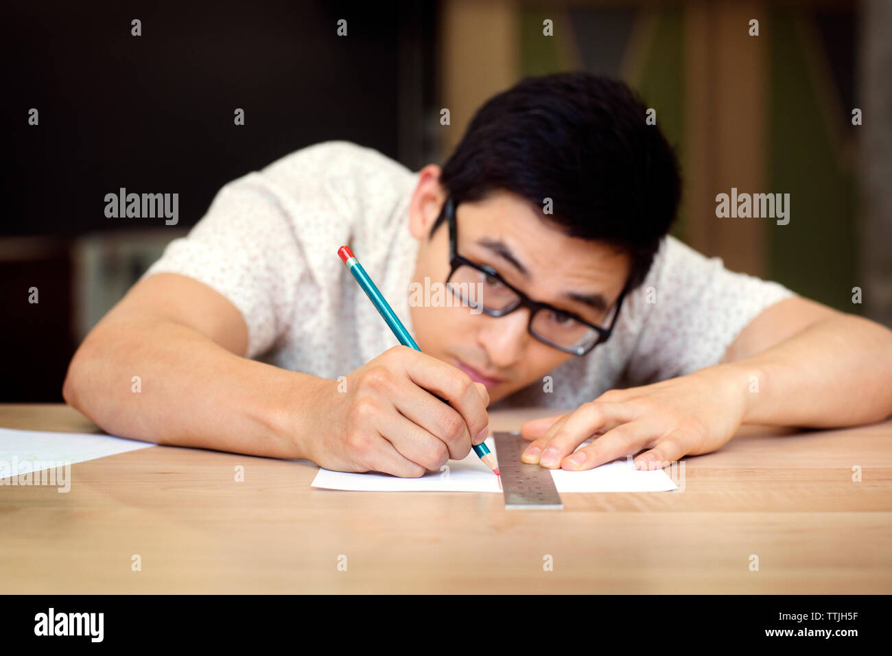 Architect working drawing ruler hi-res stock photography and images - Alamy