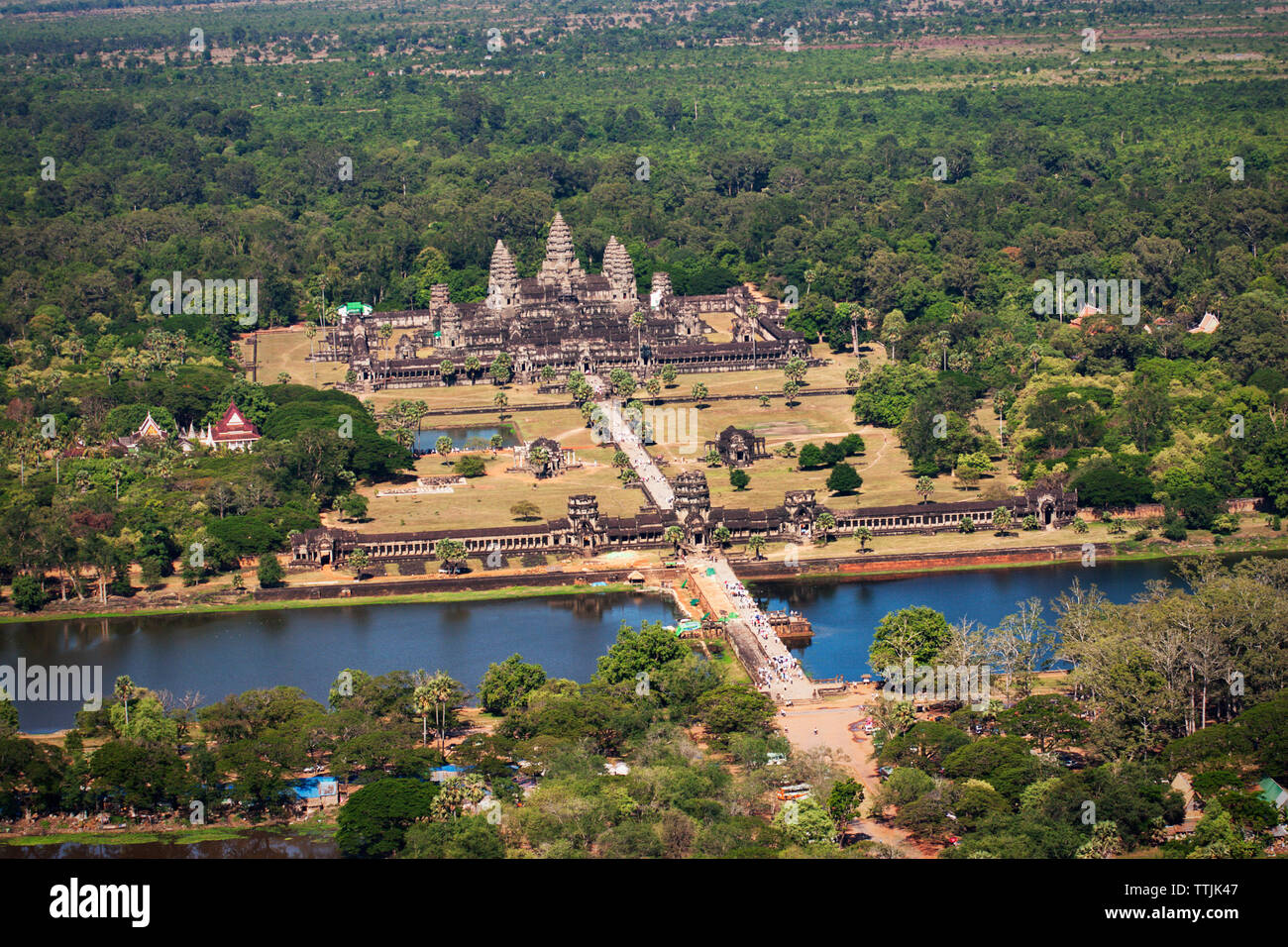Aerial view of Angkor Wat temple Stock Photo - Alamy