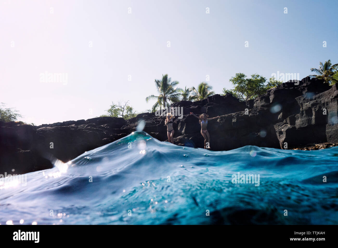 Two young women in bikinis hi-res stock photography and images - Alamy