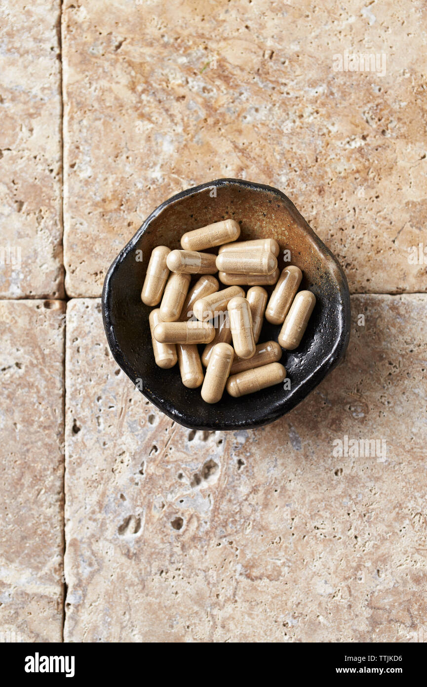 Ashwagandha (Withania somnifera) capsules. Concept for a healthy ...