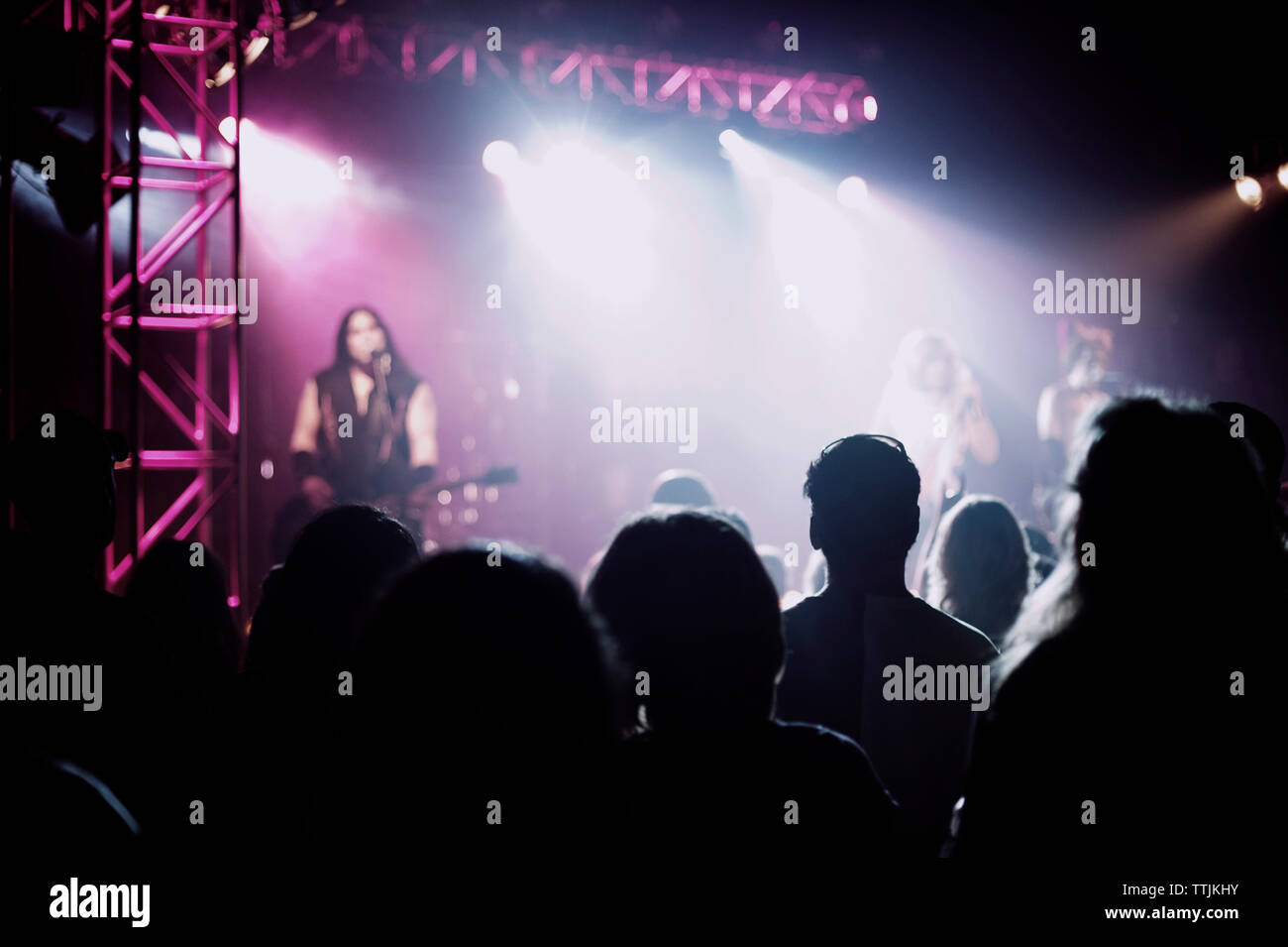 Man singing at rock concert Stock Photo - Alamy