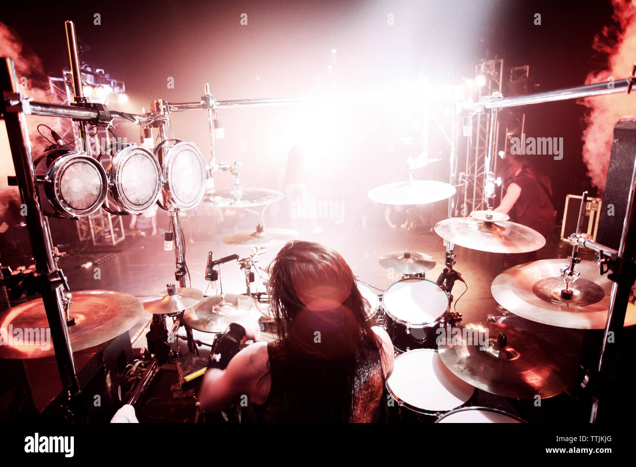 Rear view drummer playing drum hi-res stock photography and images - Alamy