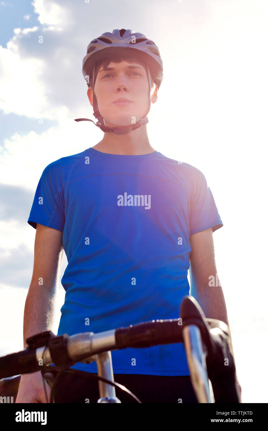 Cyclist front view on public road hi-res stock photography and images ...