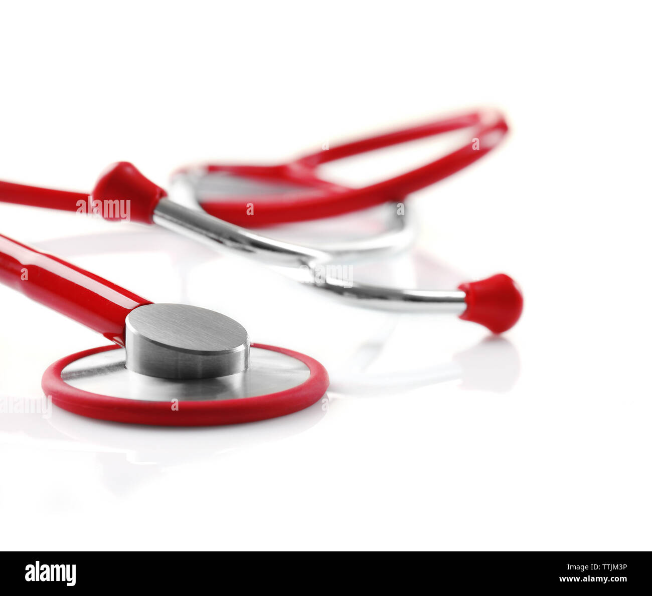 Red stethoscope isolated on white Stock Photo - Alamy