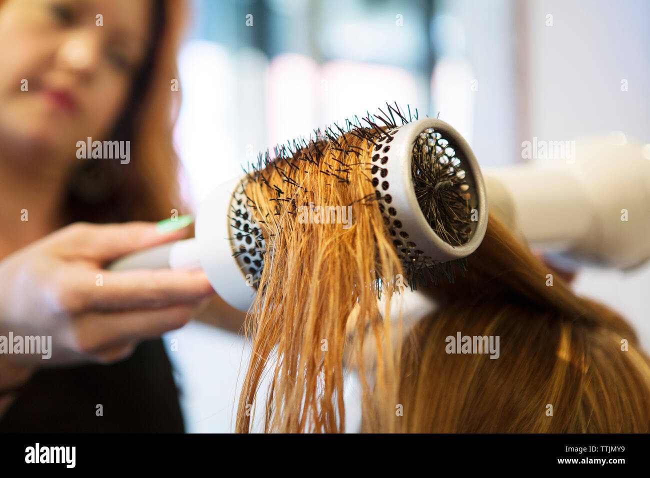 Hair close up hairbrush hi-res stock photography and images - Alamy