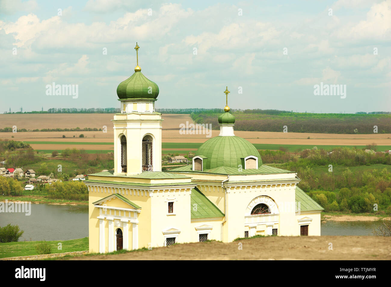 Old church on hill Stock Photo - Alamy