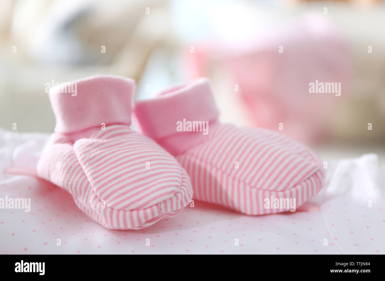 Baby bootees, close up Stock Photo - Alamy