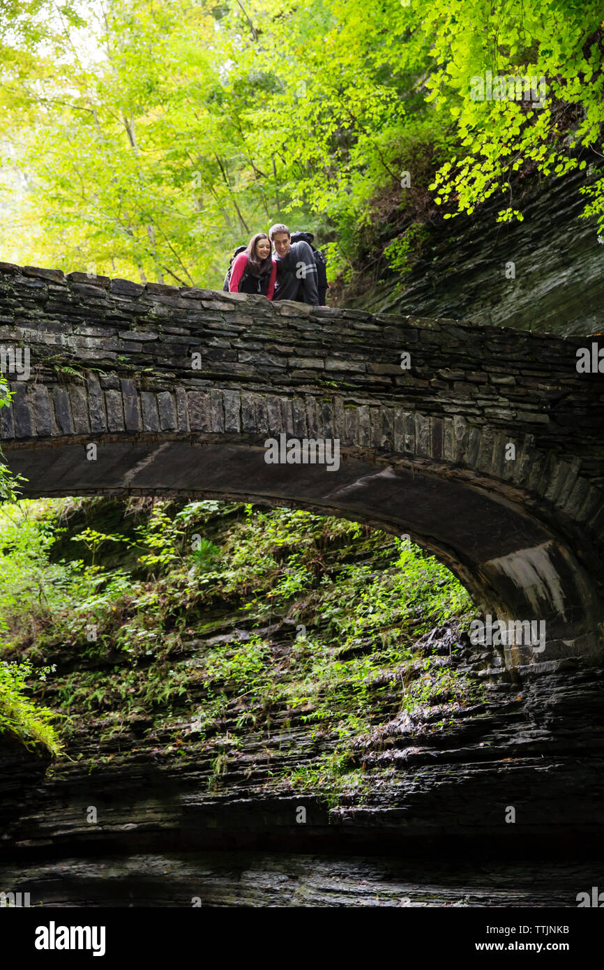 Couple on bridge in forest hi-res stock photography and images - Alamy