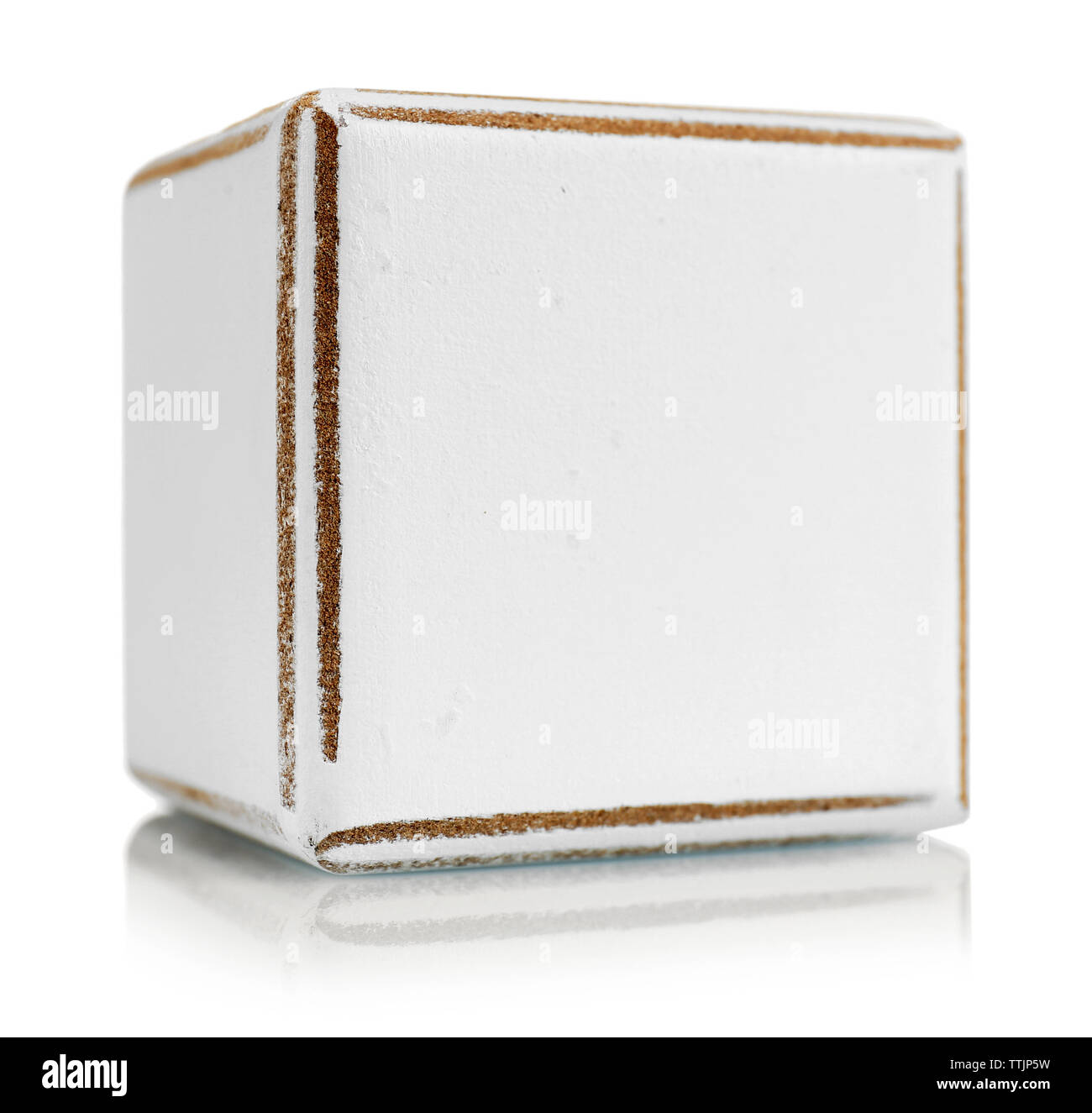 Wooden cube, isolated on white Stock Photo - Alamy