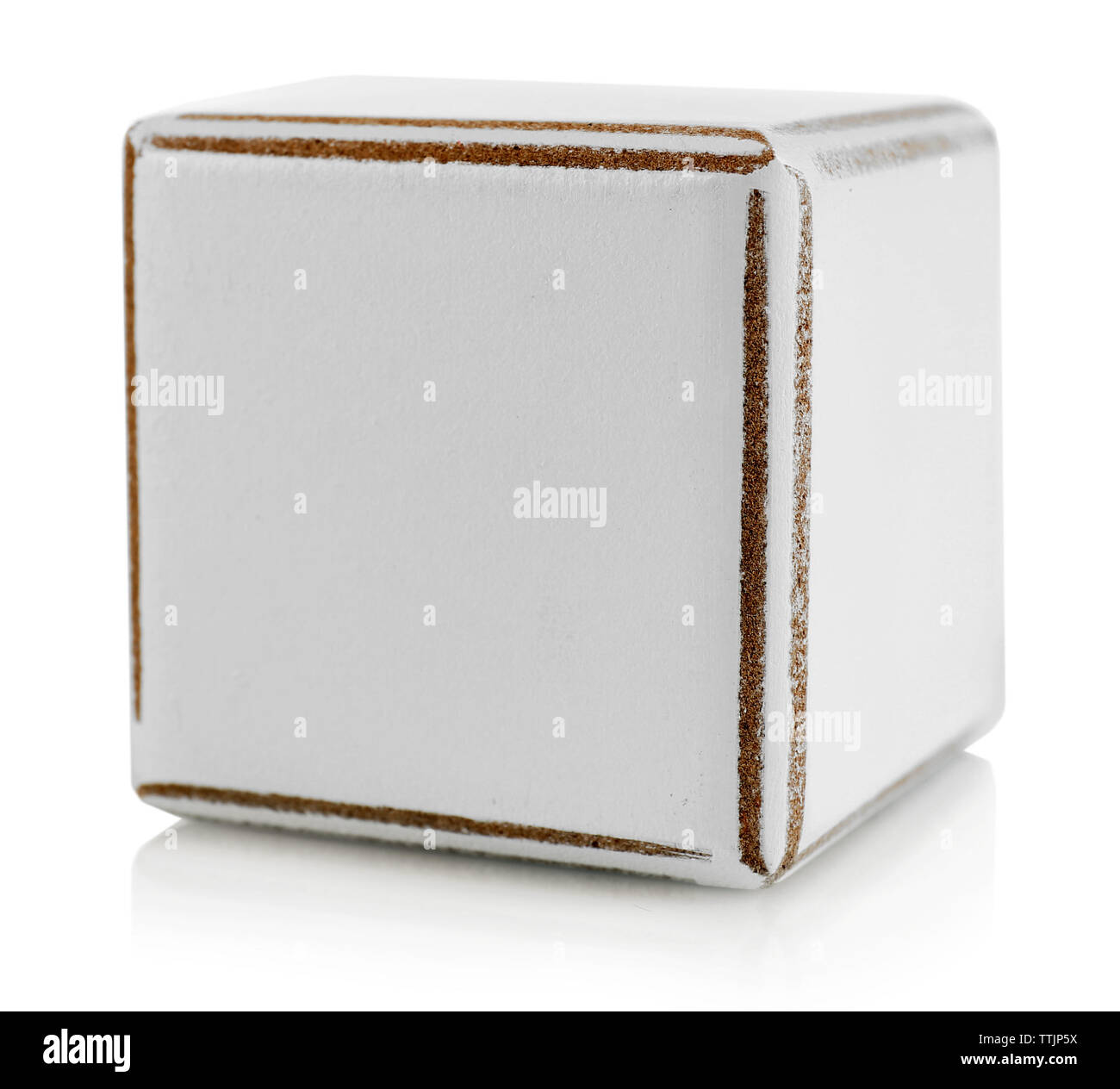 Wooden cube, isolated on white Stock Photo - Alamy