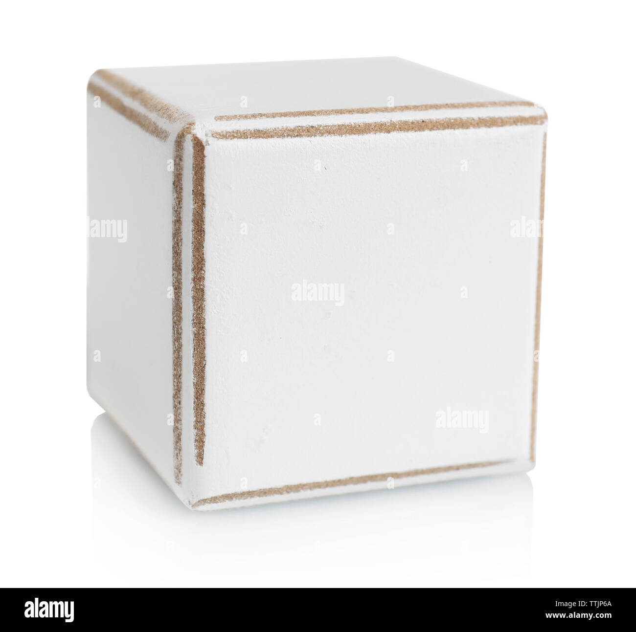 Wooden cube, isolated on white Stock Photo - Alamy