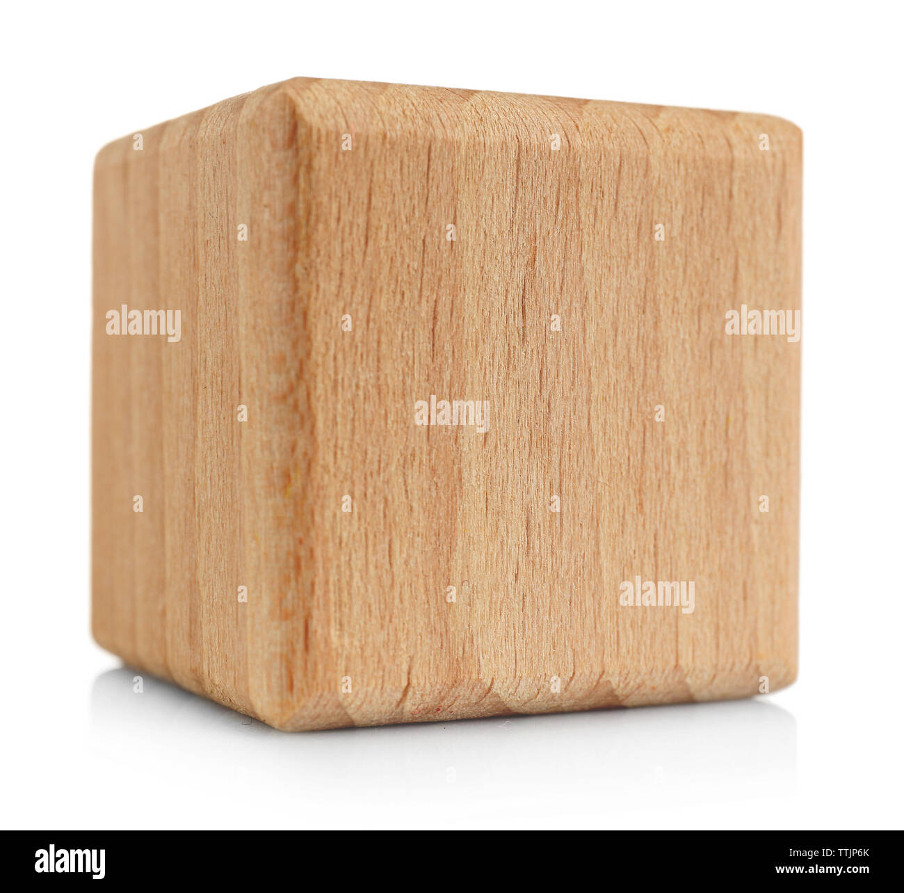 Wooden cube, isolated on white Stock Photo - Alamy