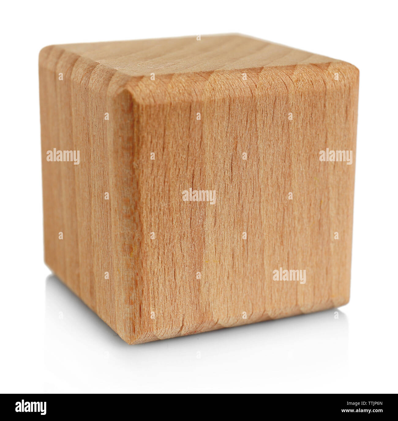 Wooden cube, isolated on white Stock Photo - Alamy
