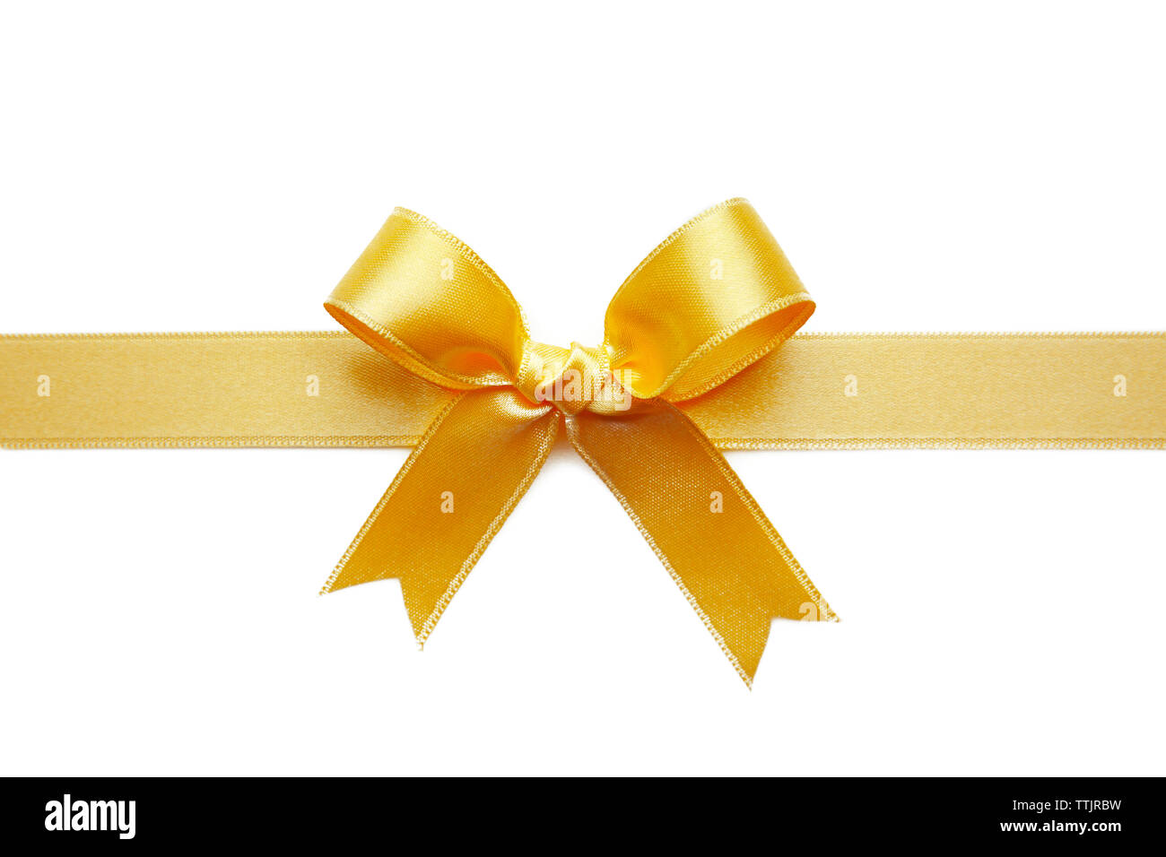 Yellow ribbon on white background Stock Photo - Alamy
