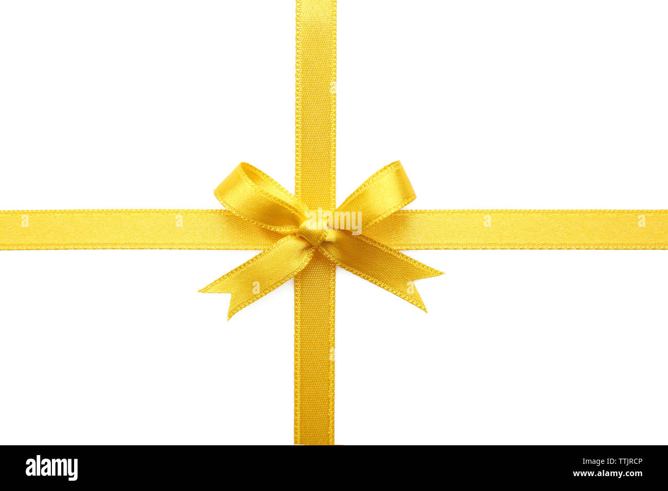 Golden ribbon on white background Stock Photo - Alamy
