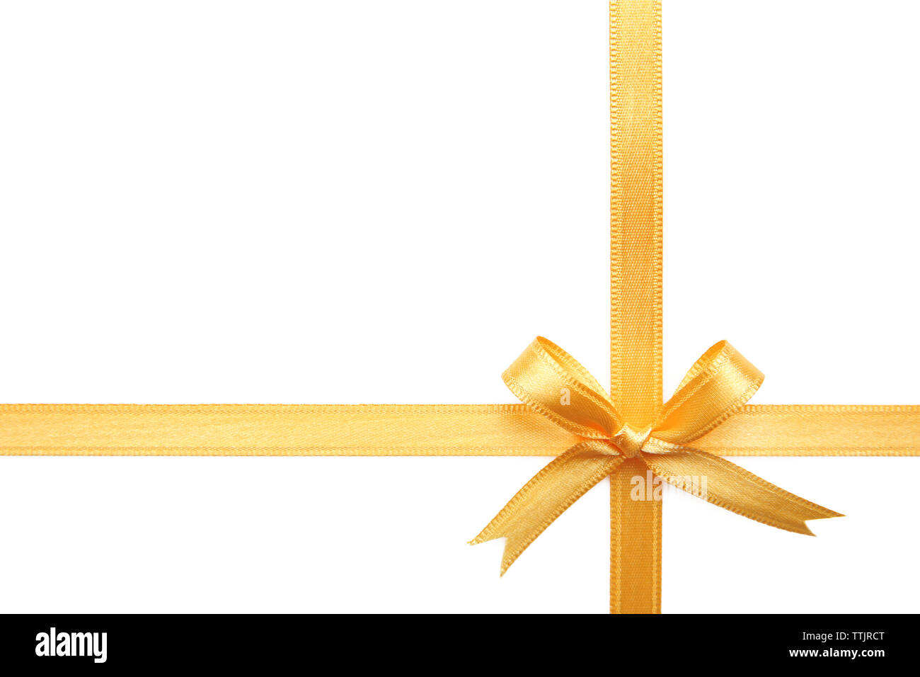 Yellow ribbon on white background Stock Photo - Alamy