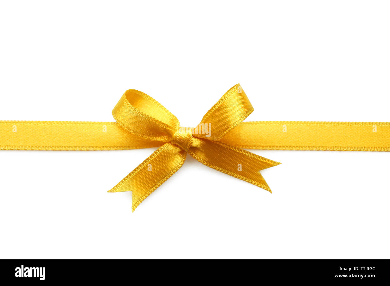 Golden ribbon on white background Stock Photo - Alamy