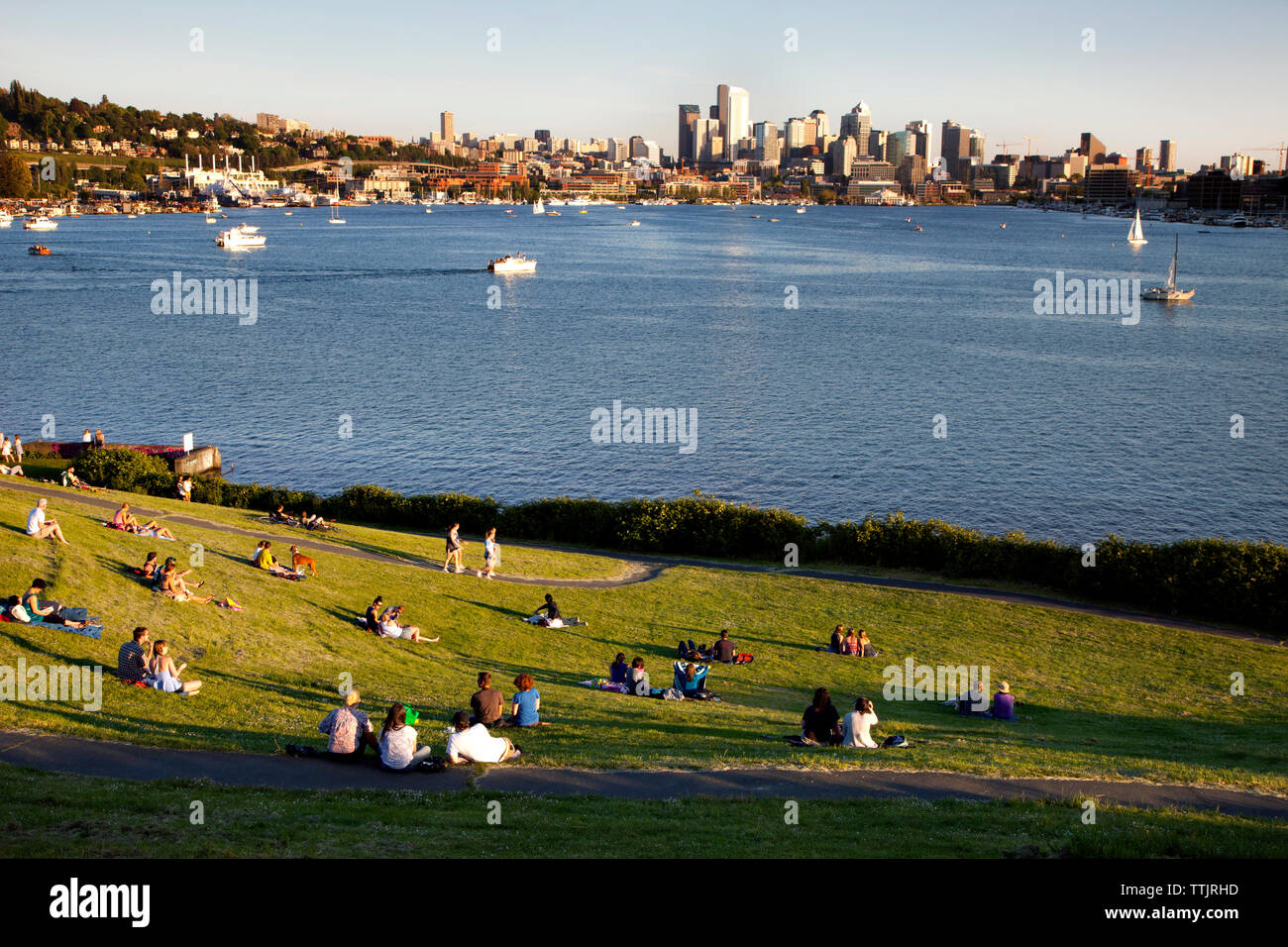High angle view people in park hi-res stock photography and images - Alamy