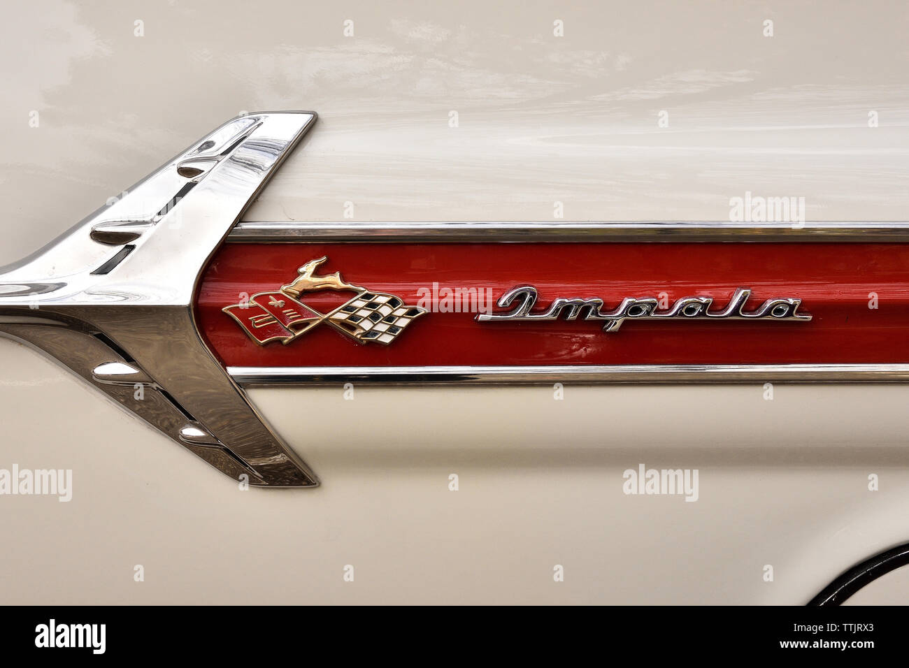 1960 Chevrolet Impala name badge Stock Photo - Alamy
