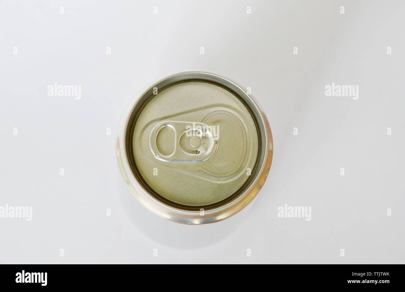 top view of tin can drink on white background Stock Photo - Alamy