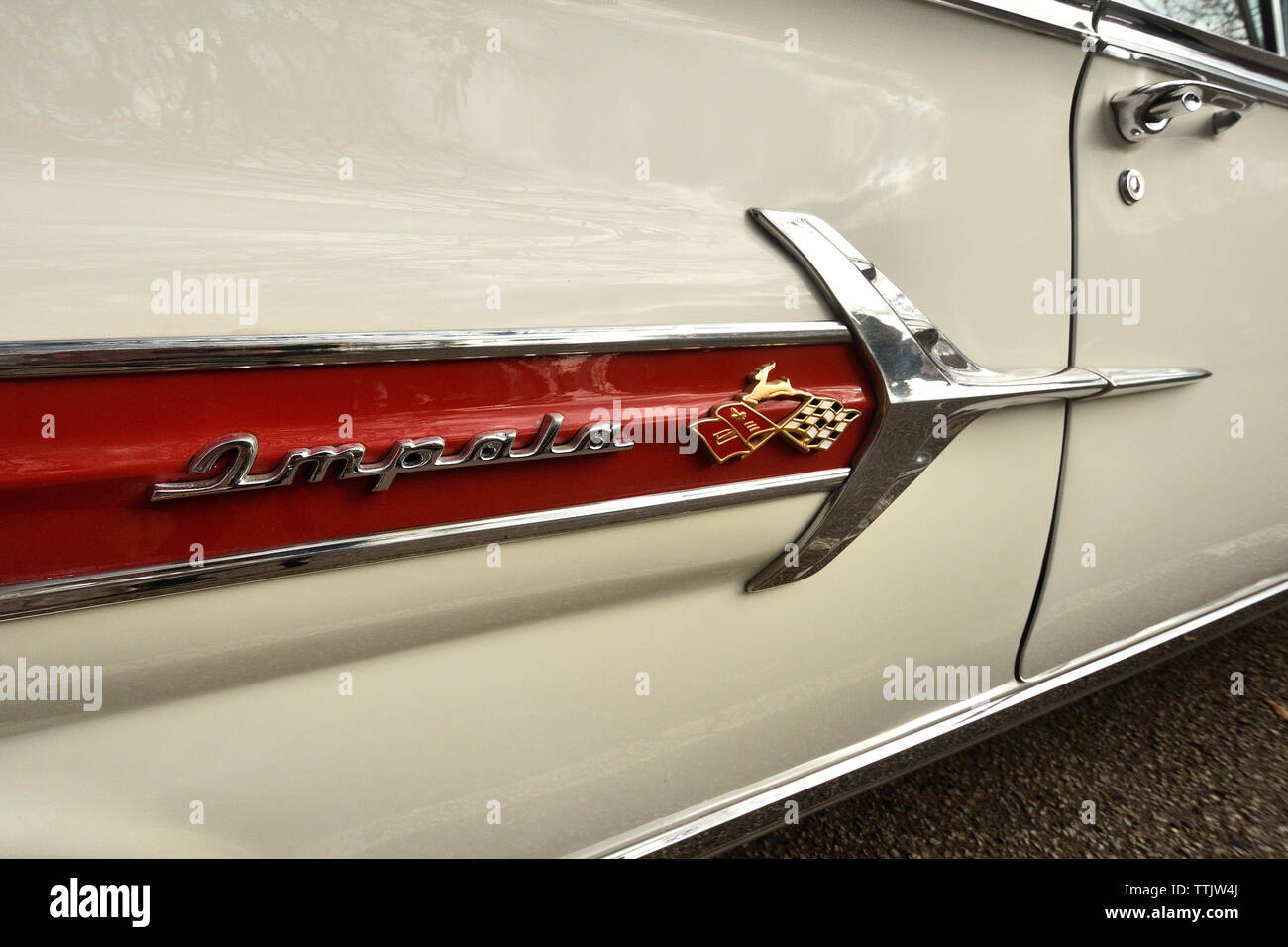 1960 Chevrolet Impala name badge Stock Photo - Alamy