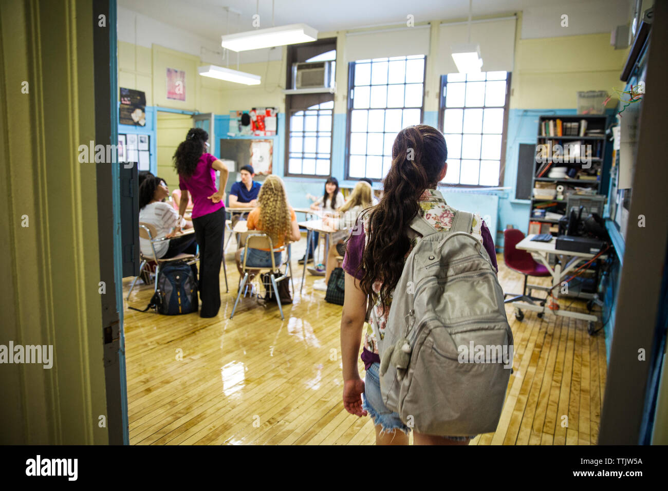 High school teacher classroom standing hi-res stock photography and ...