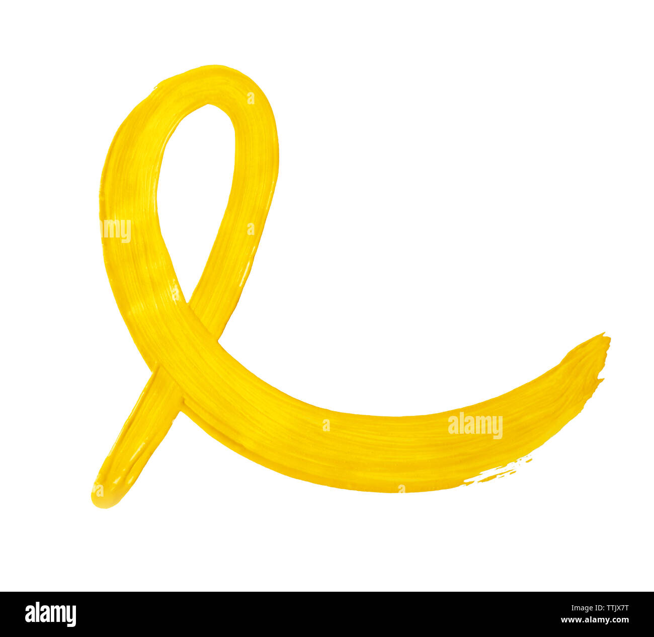 Painted yellow awareness ribbon on light background Stock Photo - Alamy