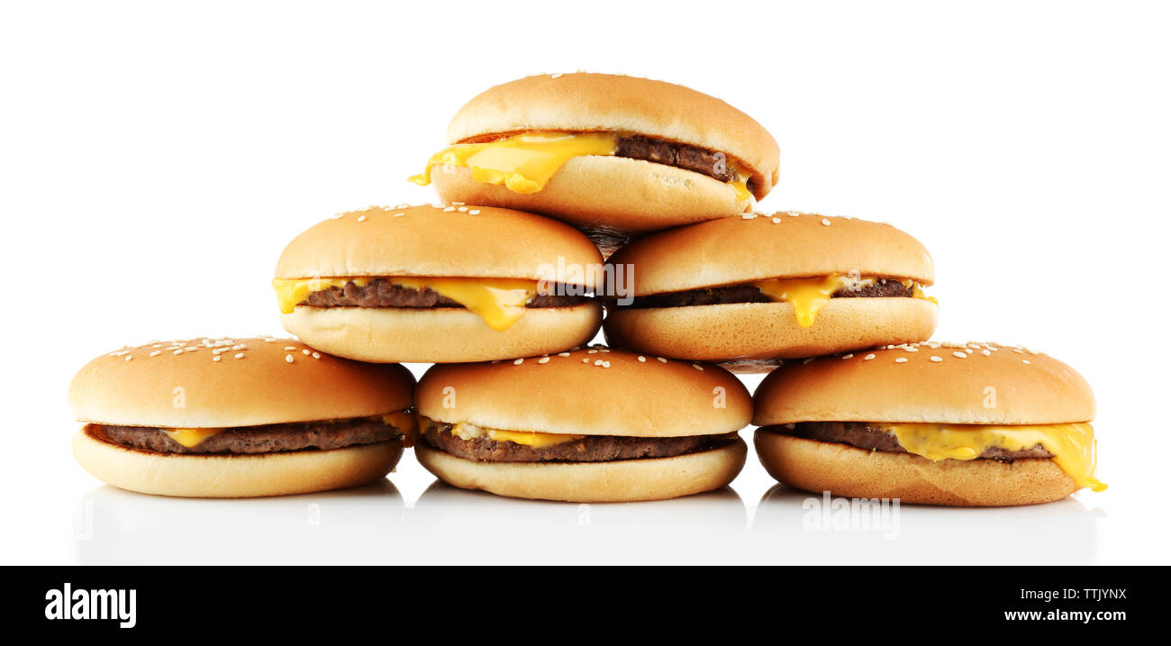 Cheeseburgers pile hi-res stock photography and images - Alamy