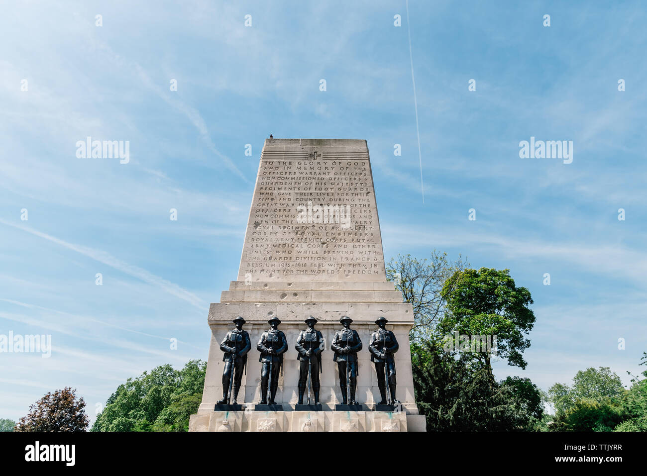 London, UK - May 15, 2019: The Guards Memorial, also known as the ...