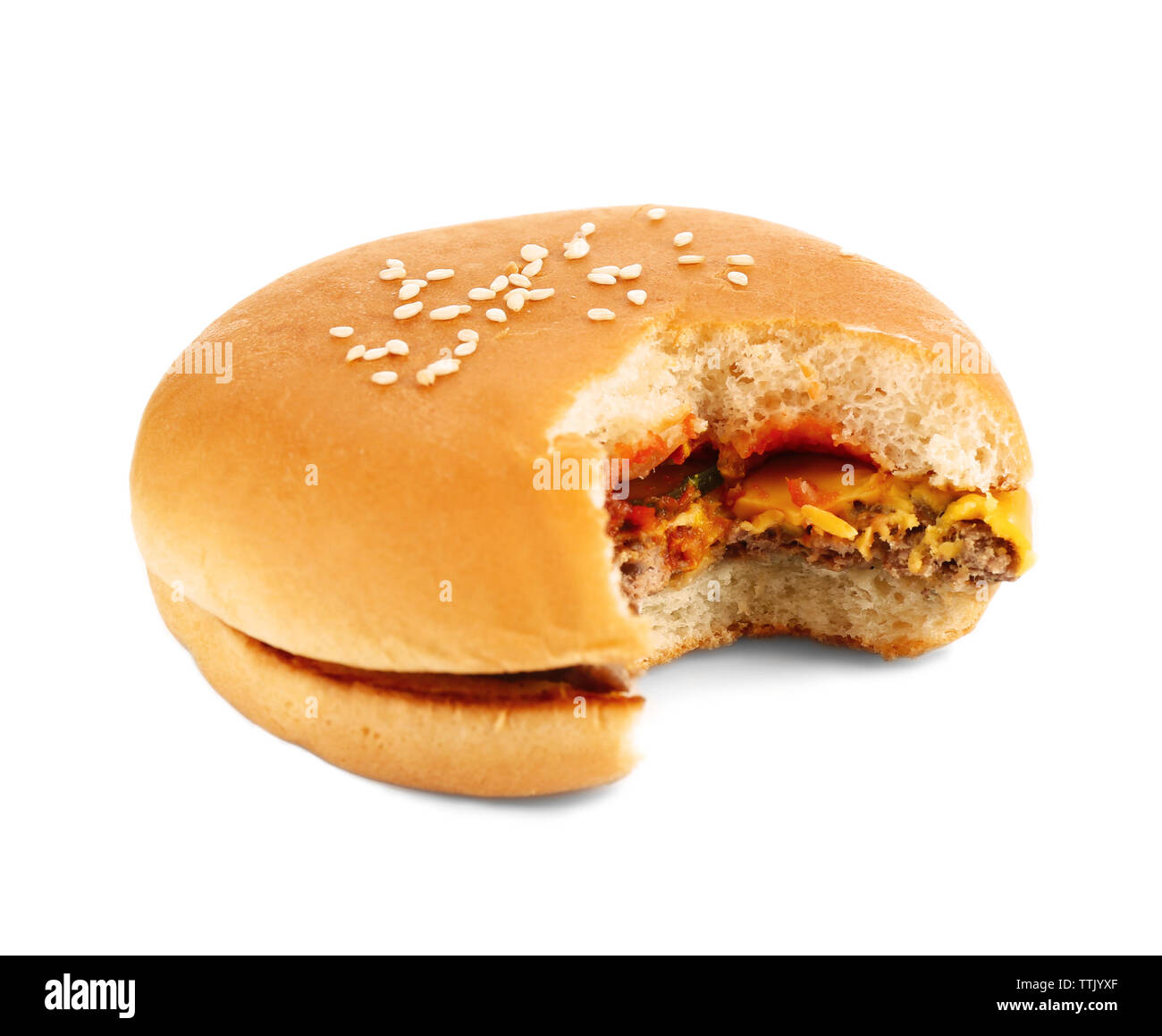 Bitten burger hamburger cheeseburger Cut Out Stock Images & Pictures ...