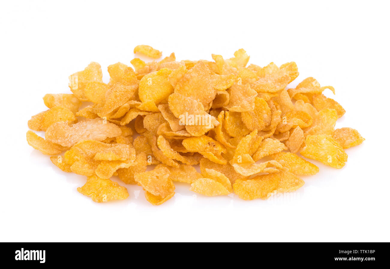 Corn flakes isolated on white background Stock Photo - Alamy