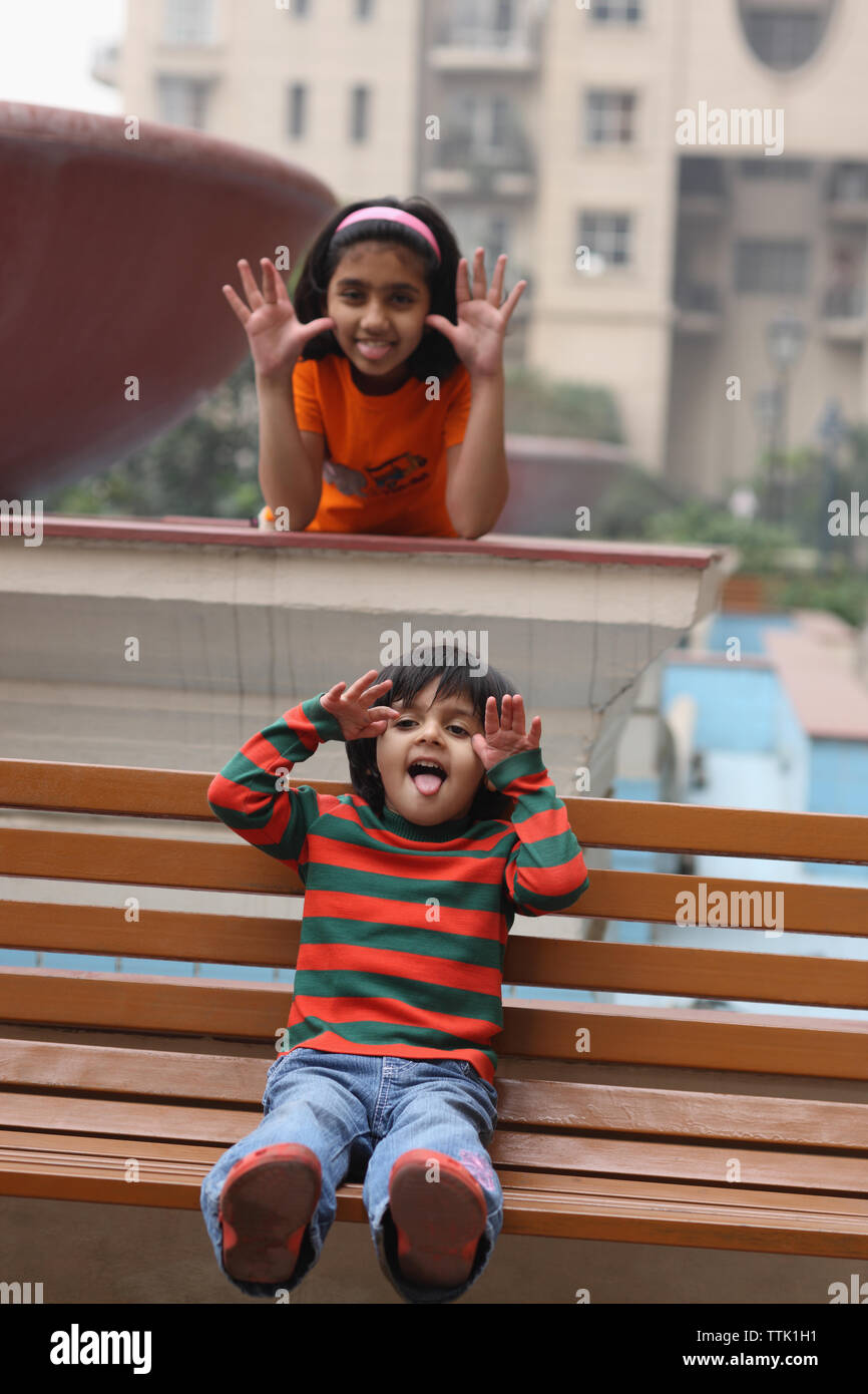 Indian friends making faces hi-res stock photography and images - Alamy