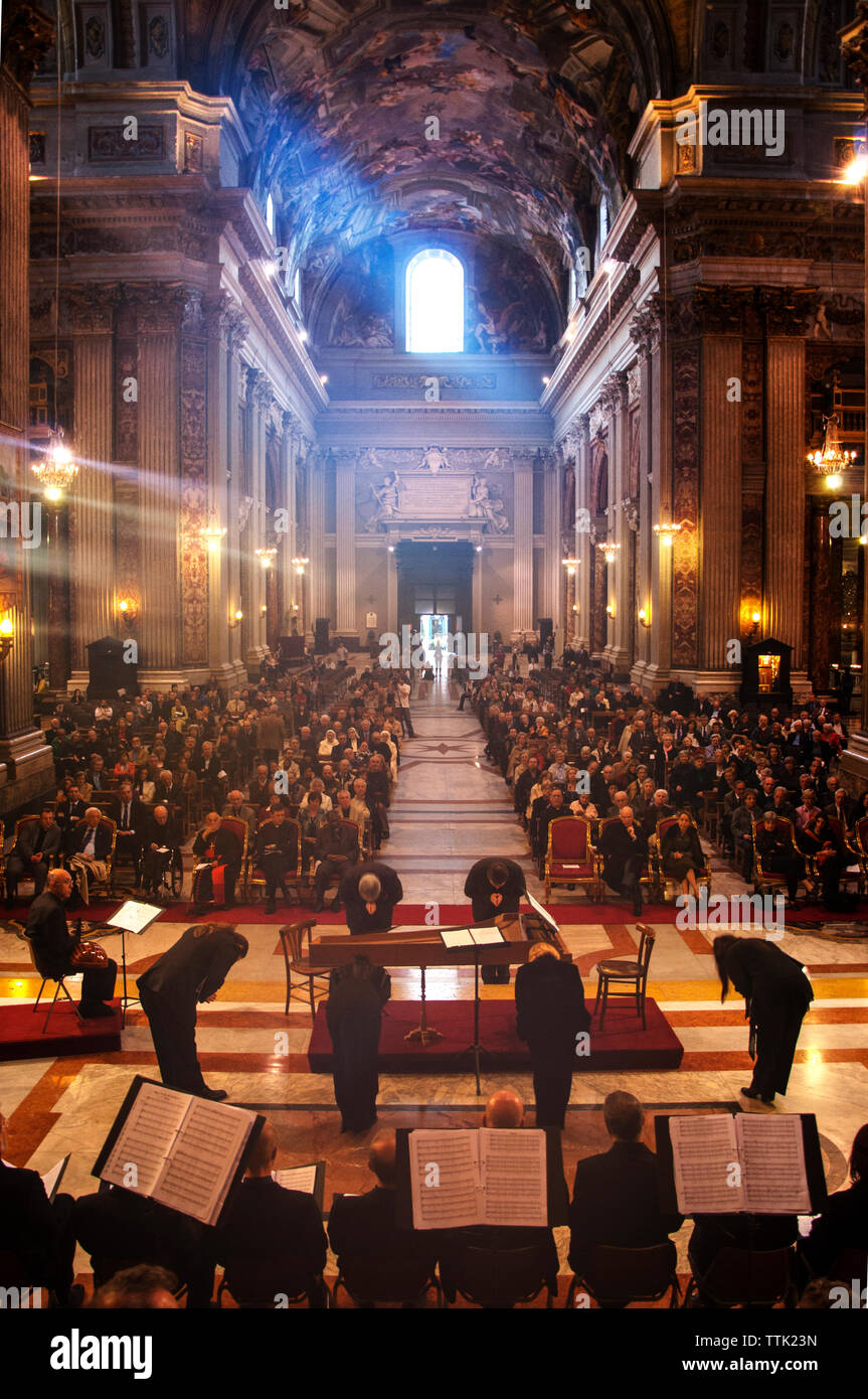 Musicians performing at church during event Stock Photo - Alamy