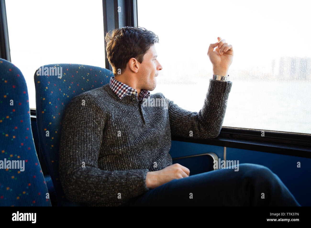 Train window seat view hi-res stock photography and images - Alamy