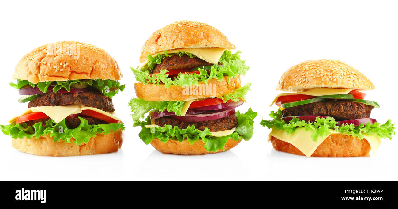 Double patty hamburger Cut Out Stock Images & Pictures - Alamy
