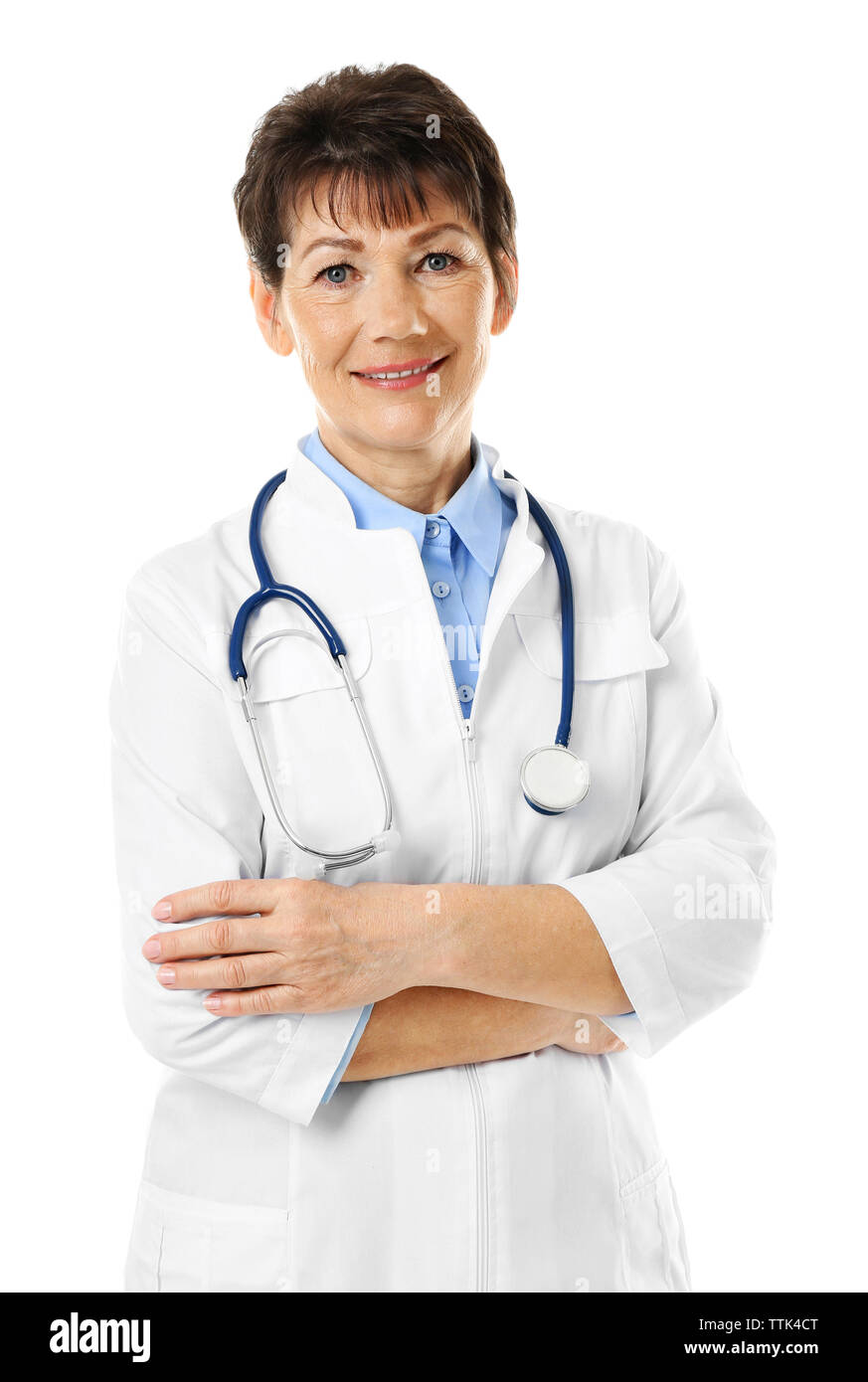 Professional female doctor, isolated on white Stock Photo - Alamy