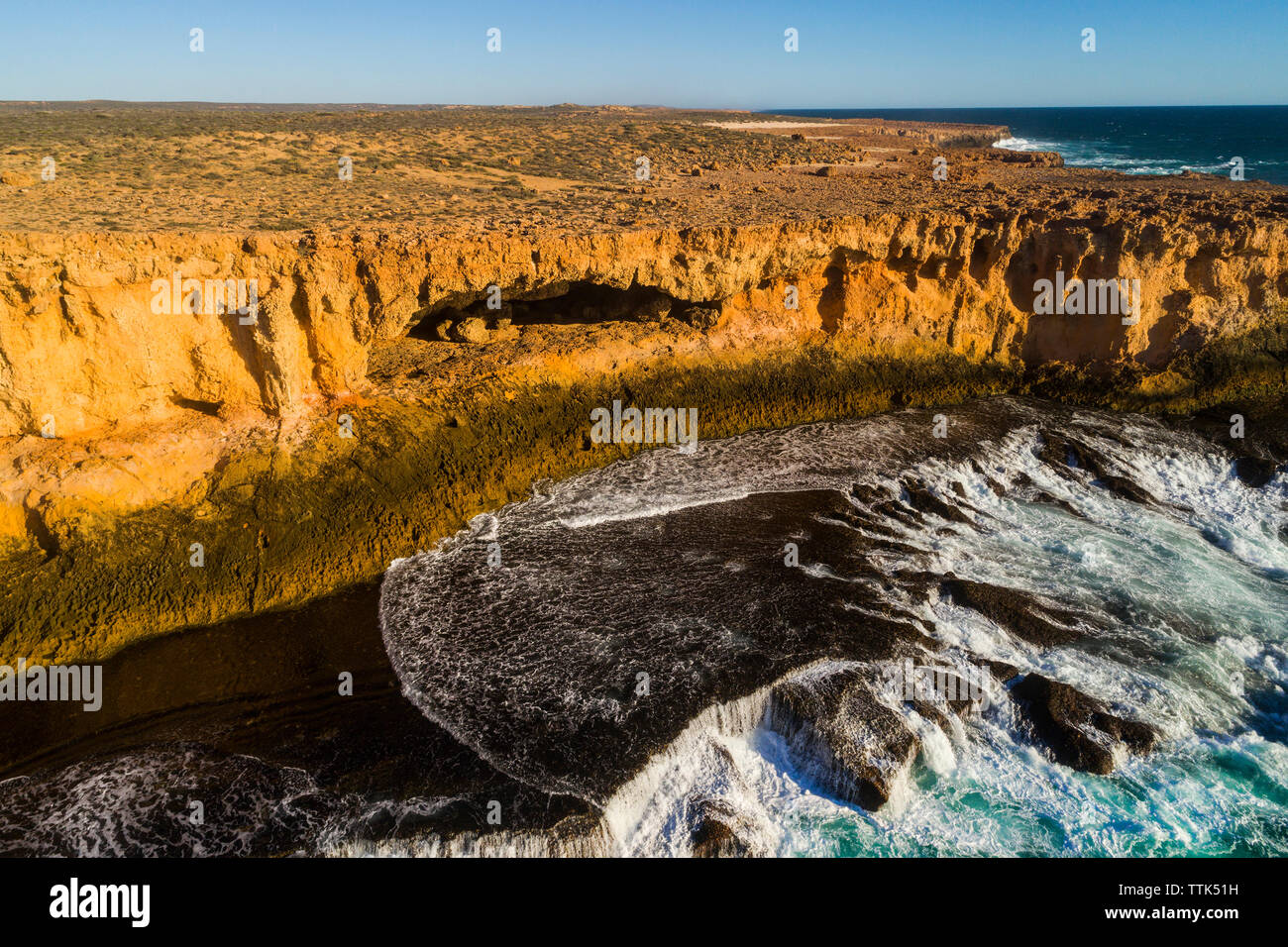 Aerial view of the Quobba coastline, Northwest Australia Stock Photo ...
