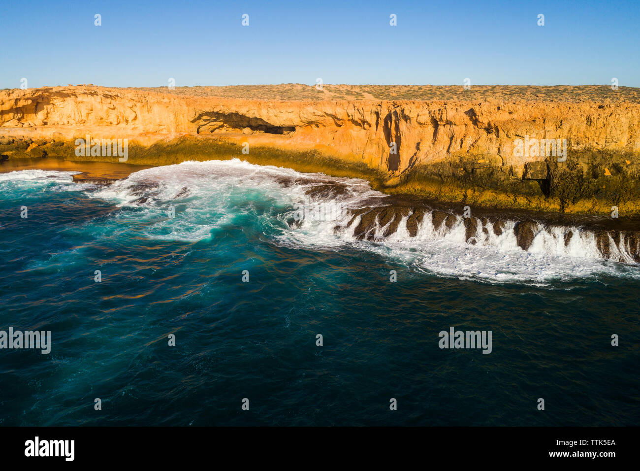 Aerial view of the Quobba coastline, Northwest Australia Stock Photo ...