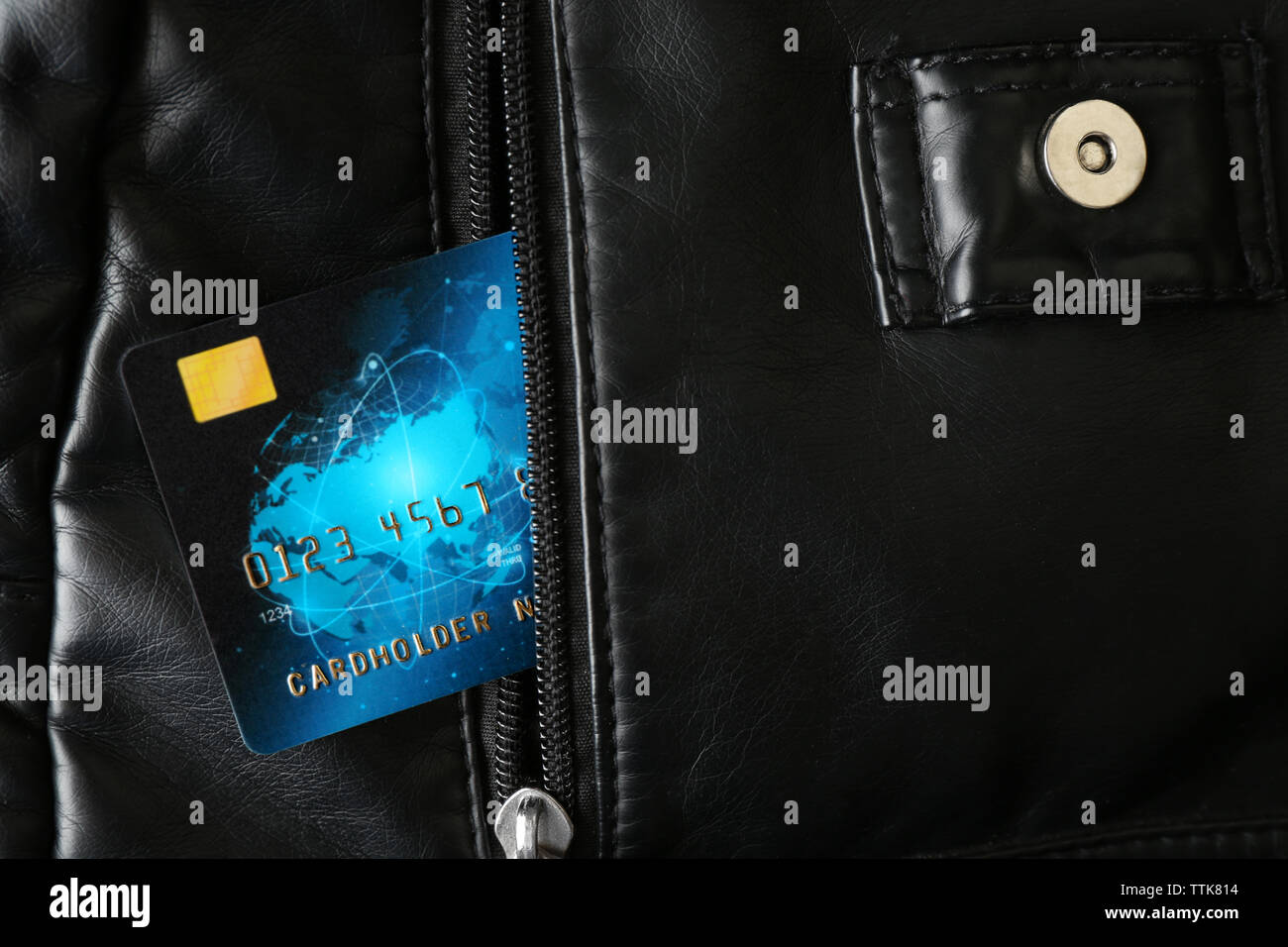 Credit card in purse, closeup Stock Photo - Alamy