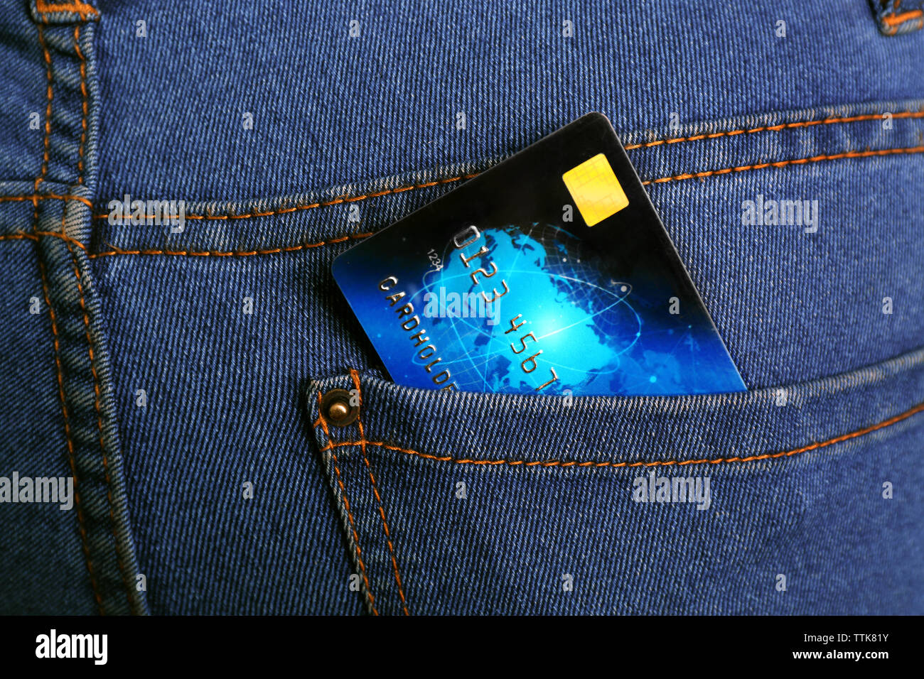 Credit card in pocket, closeup Stock Photo - Alamy