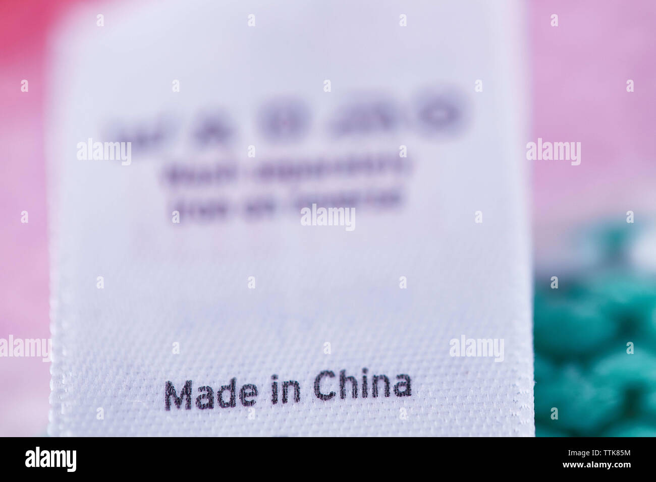 Made in china clothing label Stock Photo - Alamy