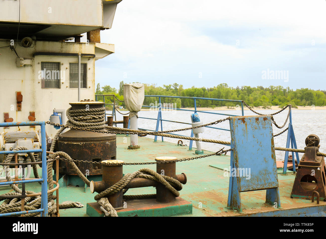 On board tow ship Stock Photo - Alamy