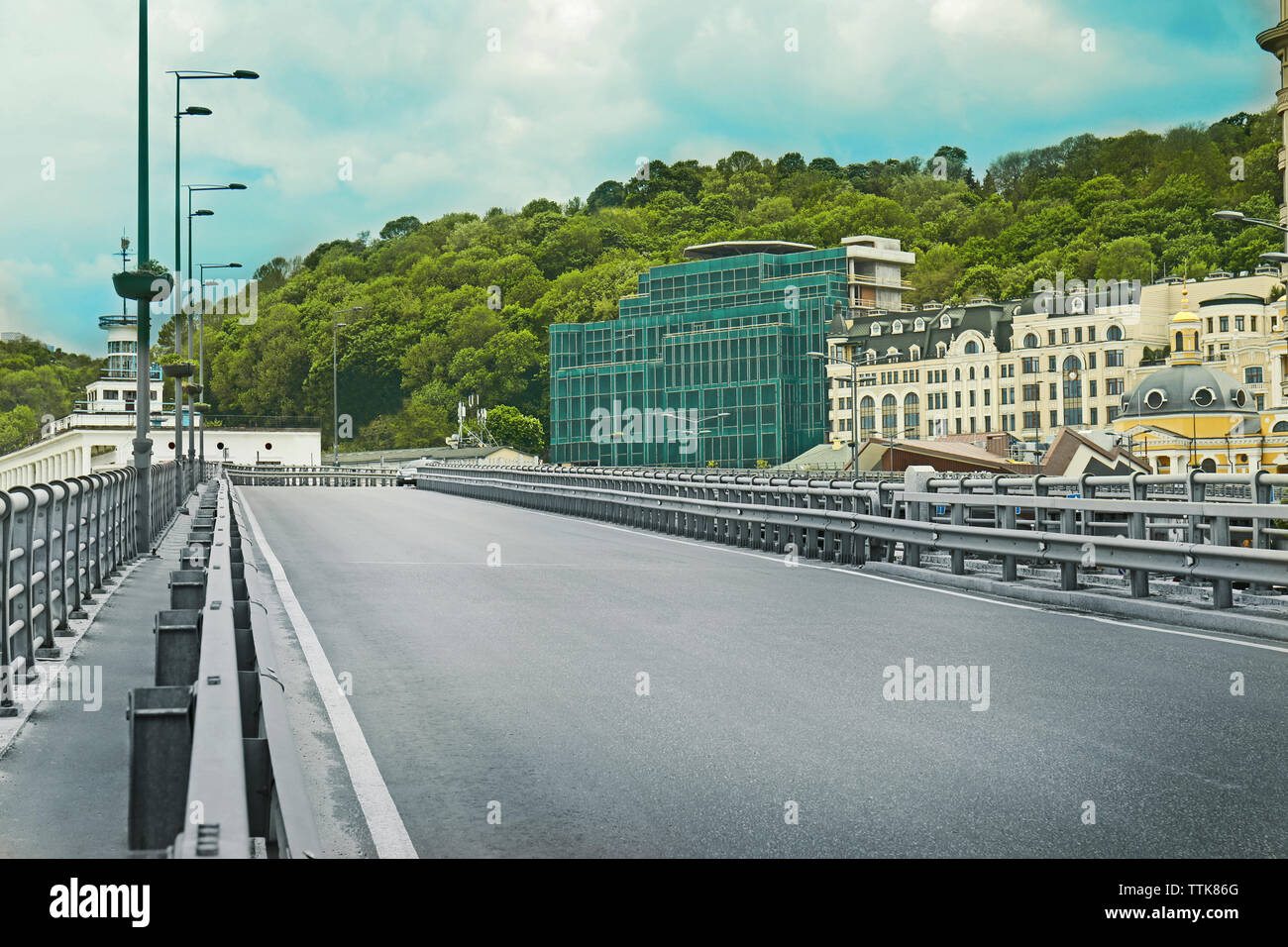 Modern bridge in big city Stock Photo - Alamy