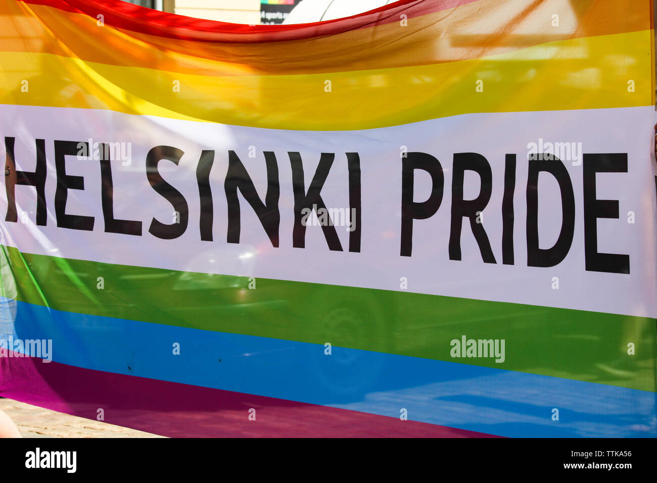 Helsinki Pride flag or banner Stock Photo - Alamy