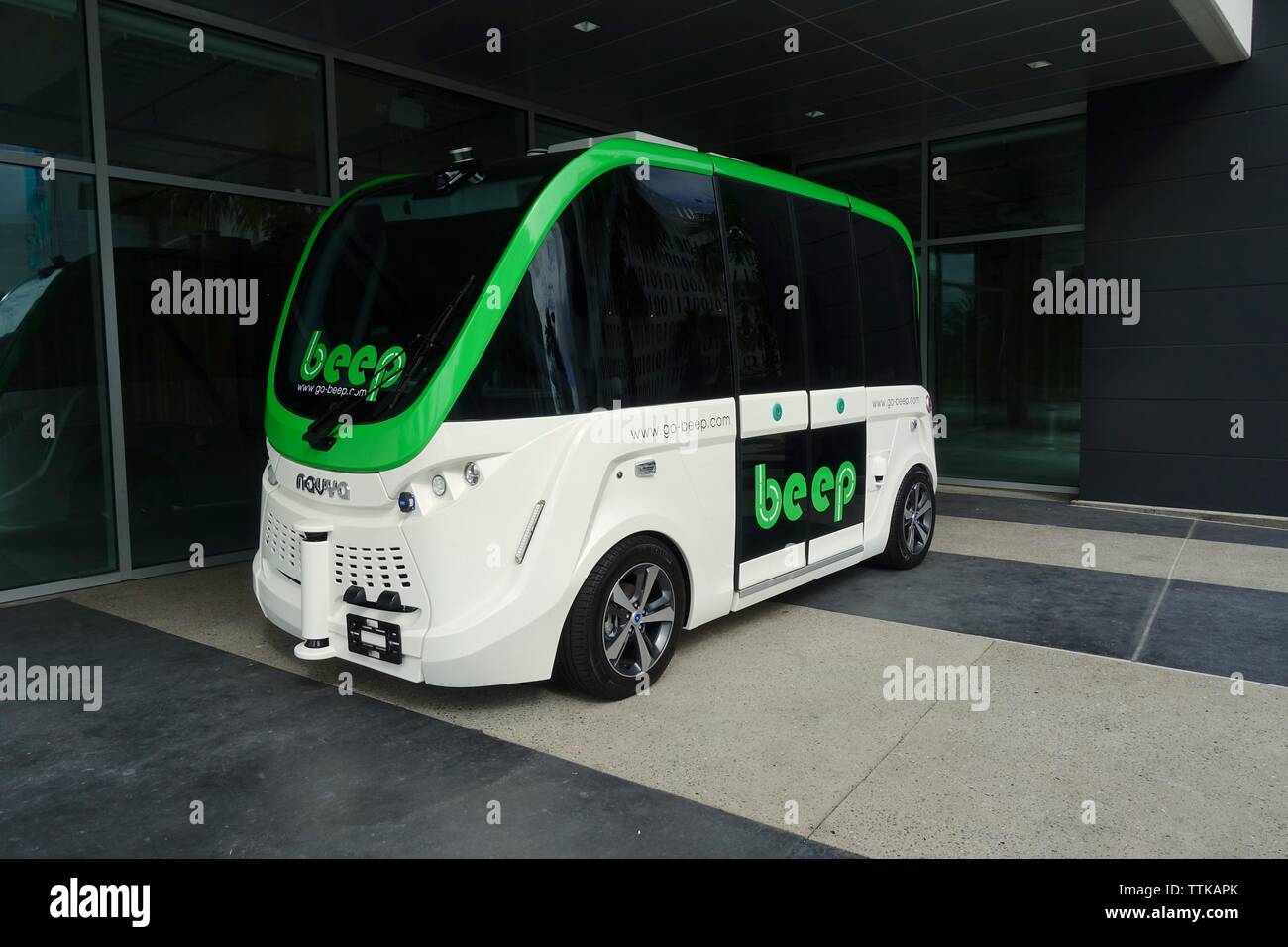 Orlando, FL/USA-6/16/19: Beep is a shared mobility shuttle that is ...