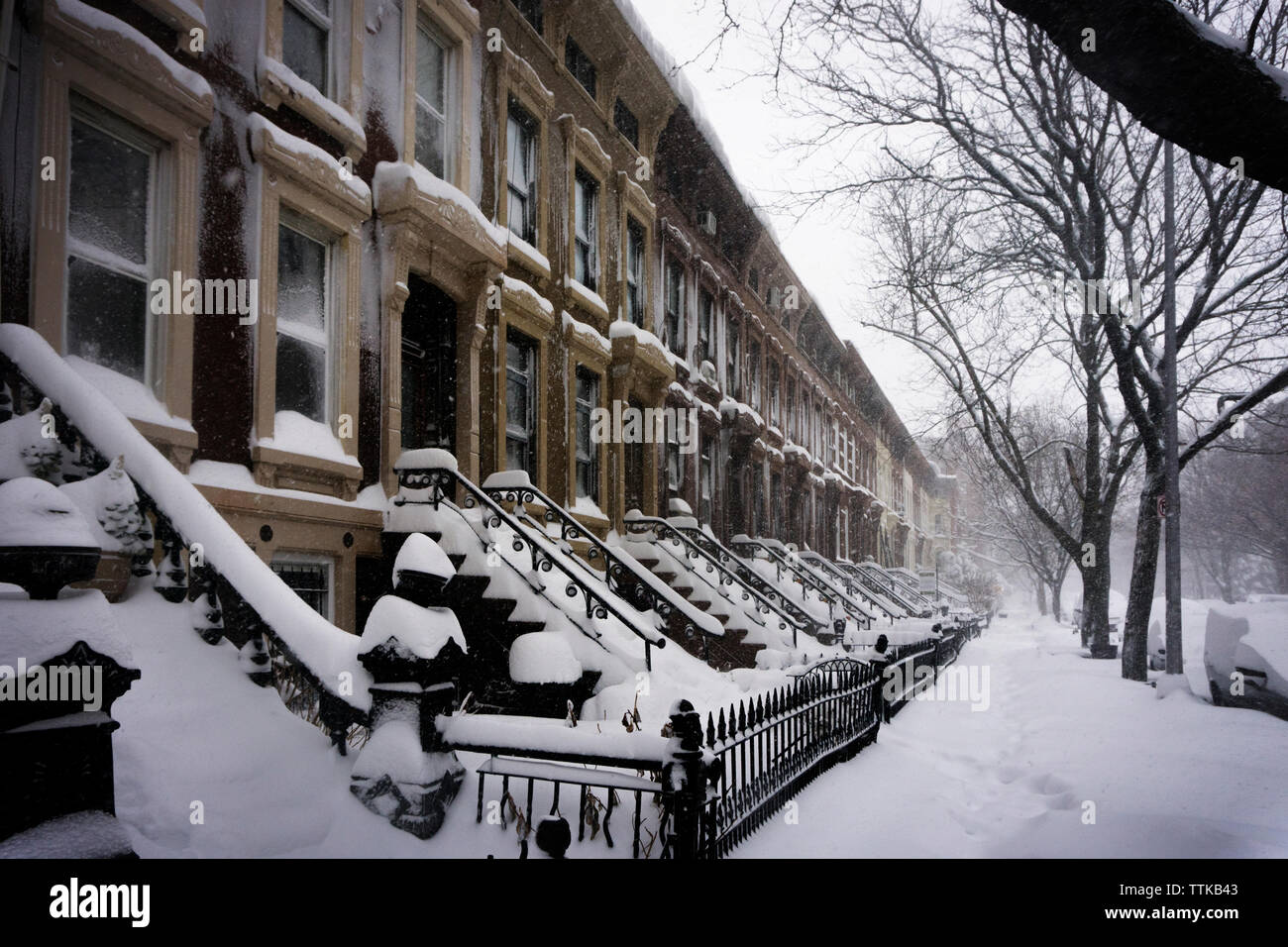 Buildings covered with snow Stock Photo - Alamy