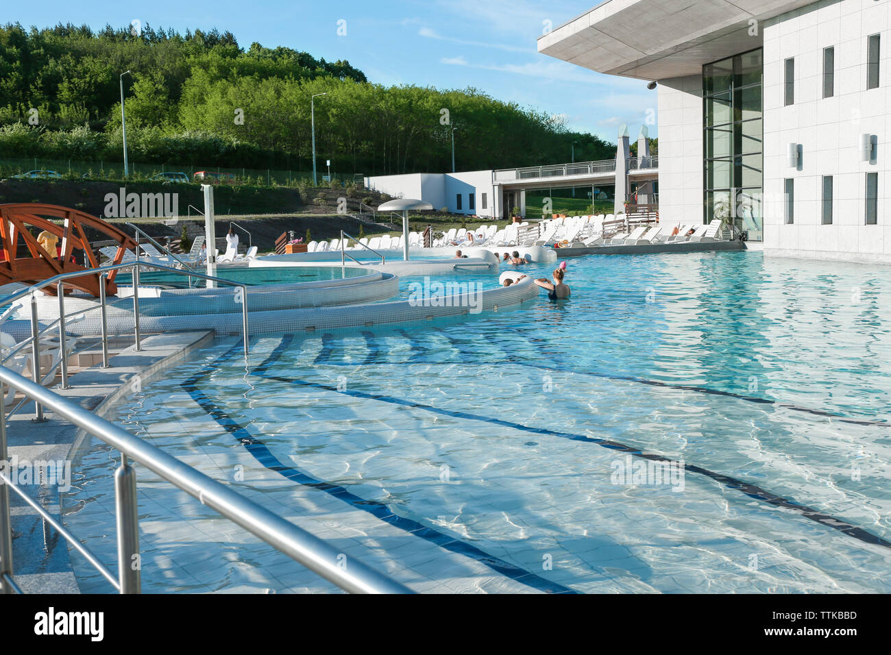 Huge swimming pool in the hotel Stock Photo - Alamy